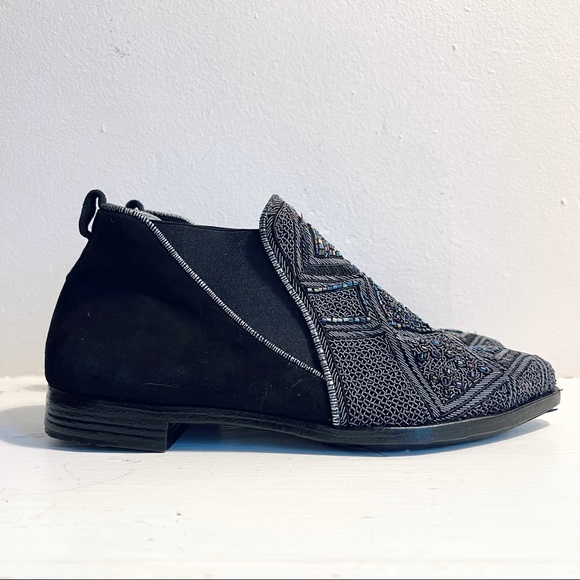 Meher Kakalia | Shoes | Meher Kakalia Beaded Black Suede Ankle Boots ...